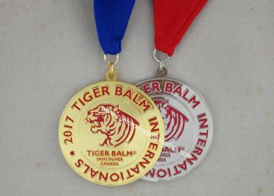 China Brass Stamped Hard Enamel Karate Medals , Customized Swimming Awards Taekwondo Medals for sale