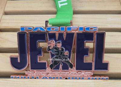 China Olympic Awards MMA Gold Enamel Medals , Iron Man Running Race Sport Medals for sale