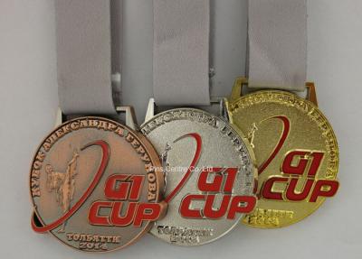 China Custom Event Die Cast Medals , Antique Gymnastics Ribbon Medals for sale