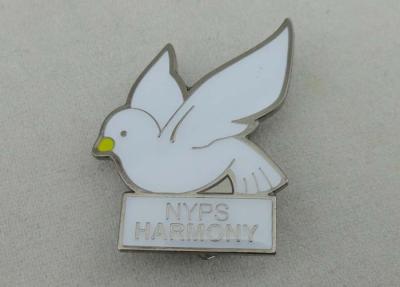 China Dove Soft Enamel Pin by Iron Die Struck , Brooch Pin And Black Nickel Plating for sale
