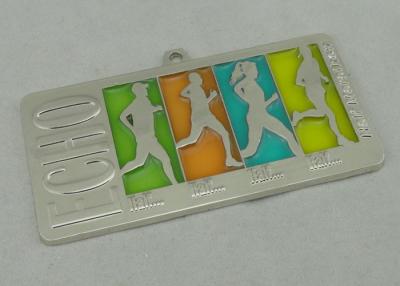 China Half Marathon Die Cast Medal by Zinc Alloy , Nickel Plating and Transparent Enamel for sale