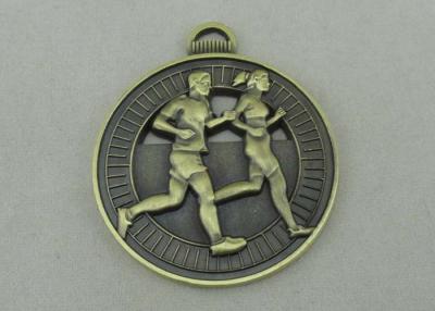 China Antique Brass Plating Die Cast Medals Running Zinc alloy Material 3D for sale