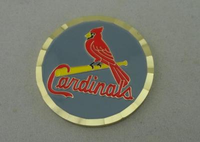 China Brass Stamped Soft Enamel Personalized Coins, 2.0 Inch With Diamond Cut Edge for sale