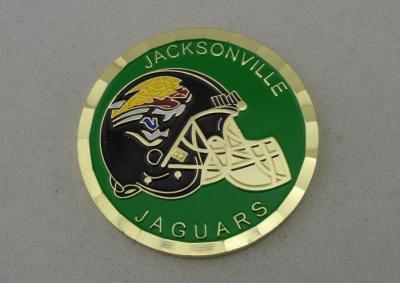 China Diamond Cut Edge Jacksonville Jaguars Personalized Coins By Die Struck and Gold Plating for sale