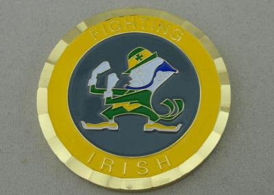 China Brass Die Stamped Fighting IRIS Personalized Coins , Diamond Cut Edge And Box Packing for sale