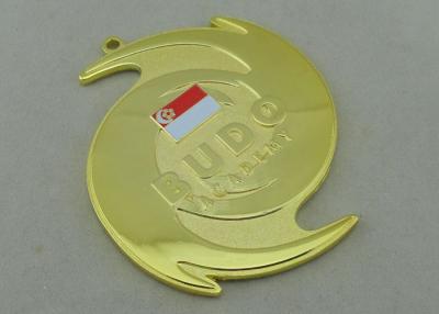 China 3D Die Cast Medals For Budo Academy / Zinc Alloy With Gold Plating for sale