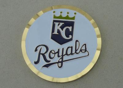 China KC Royals Personalized Coins By Brass Stamped With Diamond Cut Edge And 2.0 Inch for sale
