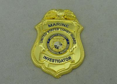 China USA Coast Guard  Police Badge Die Casting Gold Plating 3/4 inch for sale