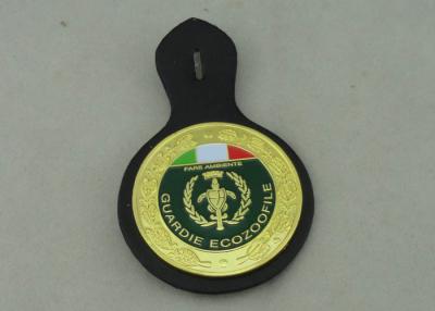 China Guardie Ecozoofile Zinc alloy die casting Personalized Leather key chains with Gold plating for sale