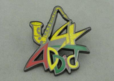 China ADDC Soft Enamel Pin Zinc alloy And Glitter Black Nickel Plating 1.5 inch for sale