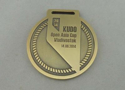 China 2014 Kudo Die Cast Medals With Zinc Alloy / Antique Gold Plating 65 mm for sale