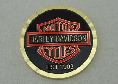 China Brass Diamont Cut Personalized Coins Silkscreen / offset printing For Harley-Davidson for sale