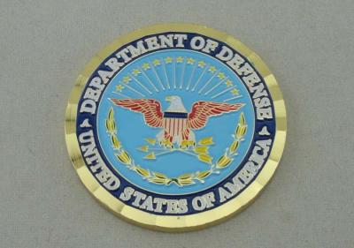 China Department Of Defense Personalized Coins With Box Packing And Diamond Cut Edge for sale