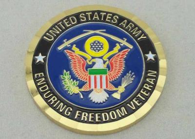 China Personalized Coins By Brass Die Struck For Enduring Freedom Veteran And Diamond Cut Edge for sale