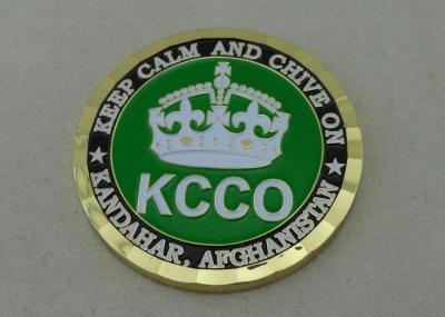 China 2.0 Inch KCCO custom military coins By Brass Die Struck And Gold Plating for sale