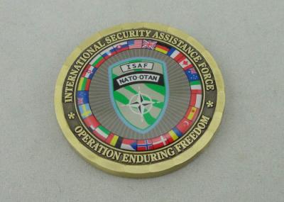 China 2.0 Inch ISAF NATO OTAN Personalized Coins By Die Casting And Gold Plating for sale