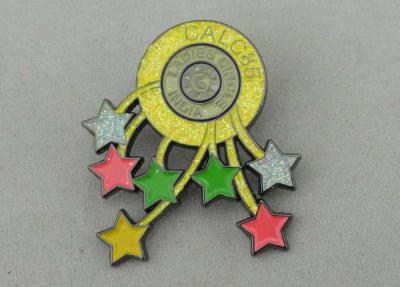 China Die Casting custom enamel pins  CALC 85 Glitter And Black Nickel Plating for sale