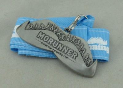 China MORUNNER Ribbon Medals , 3D Zinc Alloy Die Cast With Antique Nickel Plating for sale