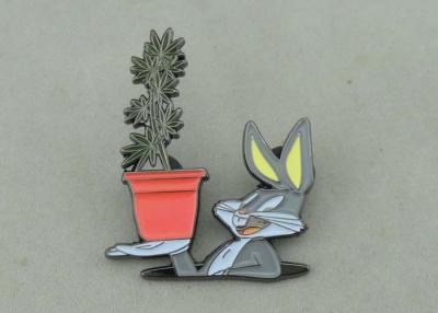 China Nugz Bunny Enamel lapel Pin With Zinc Alloy Die Casting And Black Nickel Plating for sale