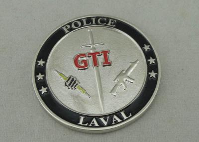 China Laval Police Zinc Alloy Die Casting Personalized Coin With 1.75 Inch And Nickel Plating for sale