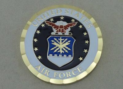 China Personalized Coin For US Air Force With Copper Material 2.0 Inch And Diamond Cut Edge for sale
