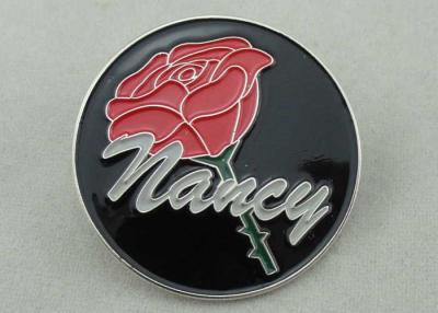 China Soft 1.5 inch Brass Nancy Enamel Lapel Pin With Nickel Plating for sale