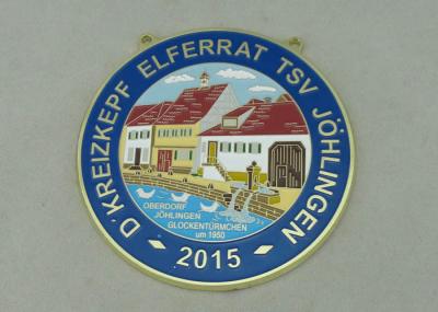 China 3.5 Inch Zinc Alloy Die Casting Soft Enamel Medal Gold Plating for sale
