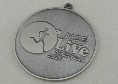 China MOE Live Charity Run Antique Silver  Karate medal Zinc Alloy Die casting for sale