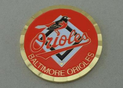China Gold Plating 2.0 Inch Baltimore Orioles Metal Coin by Brass stamped for sale