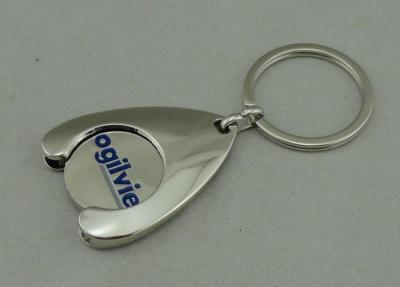 China Token Holder Promotional Keychain Zinc Alloy Die Casting Soft Enamel With Silver Plating for sale