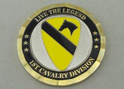 China Personalized 1ST Cavalry Division Coin , Two Tone Plating Die Stamped And 2.0 Inch for sale
