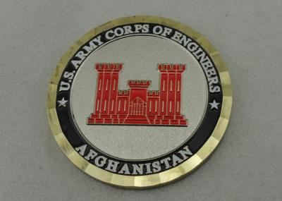 China 2.0'' Custom Made Coins U.S. Army Corps Engineers , Two Tone Plating Die Stamped Diamond Edge for sale