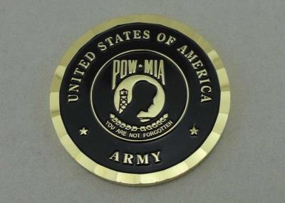 China Gold 2.0 Inch Personalized Coins , Brass POW MIA Coin You Are Not Forgotten for sale