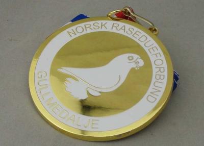 China Brass Die Stamped Imitation Hard Gold Norsk Metal Medal 2.0 inch for sale