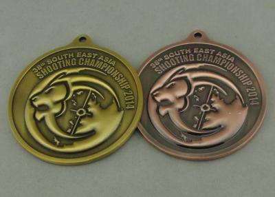 China Antique Brass Zinc Alloy Shooting Medals Die Cast With 3D for sale