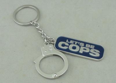 China Cops Promotional Keychain Zinc Alloy Soft Enamel With Silver 42 mm for sale
