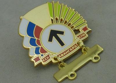 China Gold Hard Enamel Army Pin Brass Stamped 1.5 inch With Brooch for sale