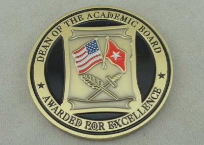 China Personalized Antique Brass US Troop Brass Coin Soft Enamel 1.75 Inch for sale