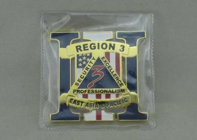 China Zinc Alloy Die Casting Personalized Coins , Gold Plating Synthetic Enamel Coin for sale