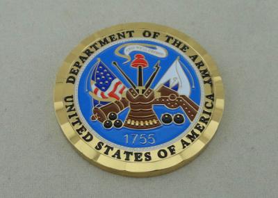 China Brass Die Stamped Custom Military Coins Hard Enamel And Diamond for sale