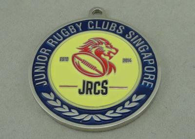 China Shiny Nickel Enamel Medal , Zinc Alloy Die Casting Sports Badge for sale
