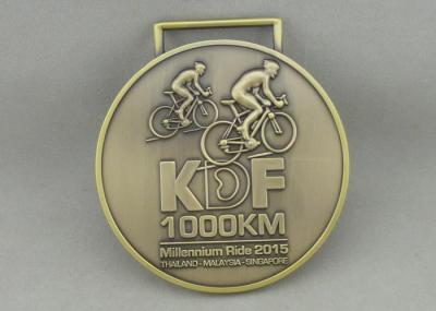 China 3D Millennium Ride Die Cast Medals With Antique Brass Plating for sale