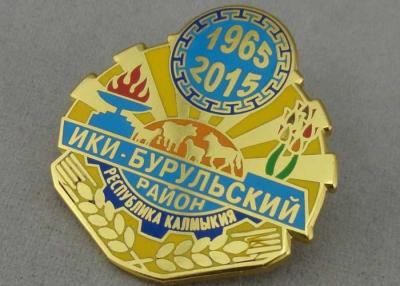 China Military Synthetic Hard Enamel Pin Zinc Alloy Die Casting With Brooch / Gold Plating for sale