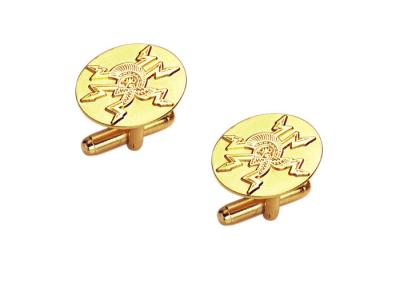 China Promotional Gift Personalised Fashion Die Stamping Cufflinks, Enamel Cufflinks With Gold Plating for sale