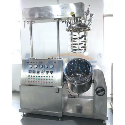 China 150L Hydraulic Lifting Vacuum Emulsifier Mixer Bottom Homogenizer SUS316L for sale