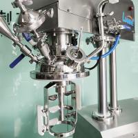 China PLC 5L Body Cream Making Machine , Steam Heating Vacuum Emulsifying Mixer for sale