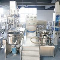 China Double Shear Cream Vacuum Emulsifier Mixer Machine 120 Degree PLC Control for sale