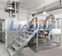 China 1 Ton Double Cylinder Vacuum Emulsifier Mixer Machine Hydraulic Lift for sale