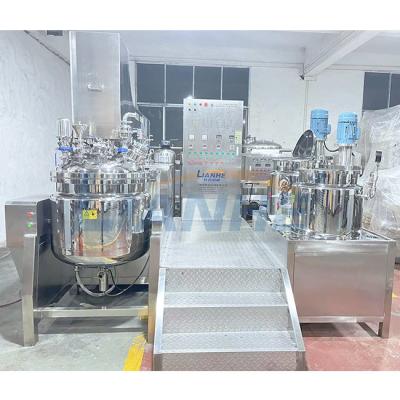 China Cosmetic Cream High Shear Emulsifier Mixer 200L Steam Heating PLC Control for sale