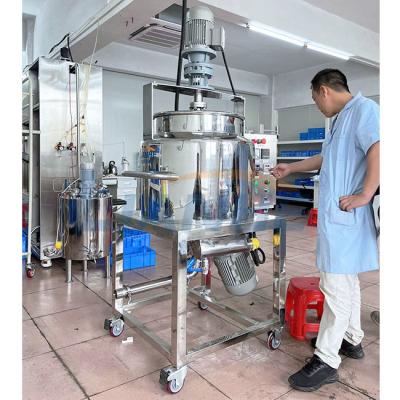 China Electric Heating High Shear Emulsifier Mixer 100L 3 Layers Stainless Steel for sale